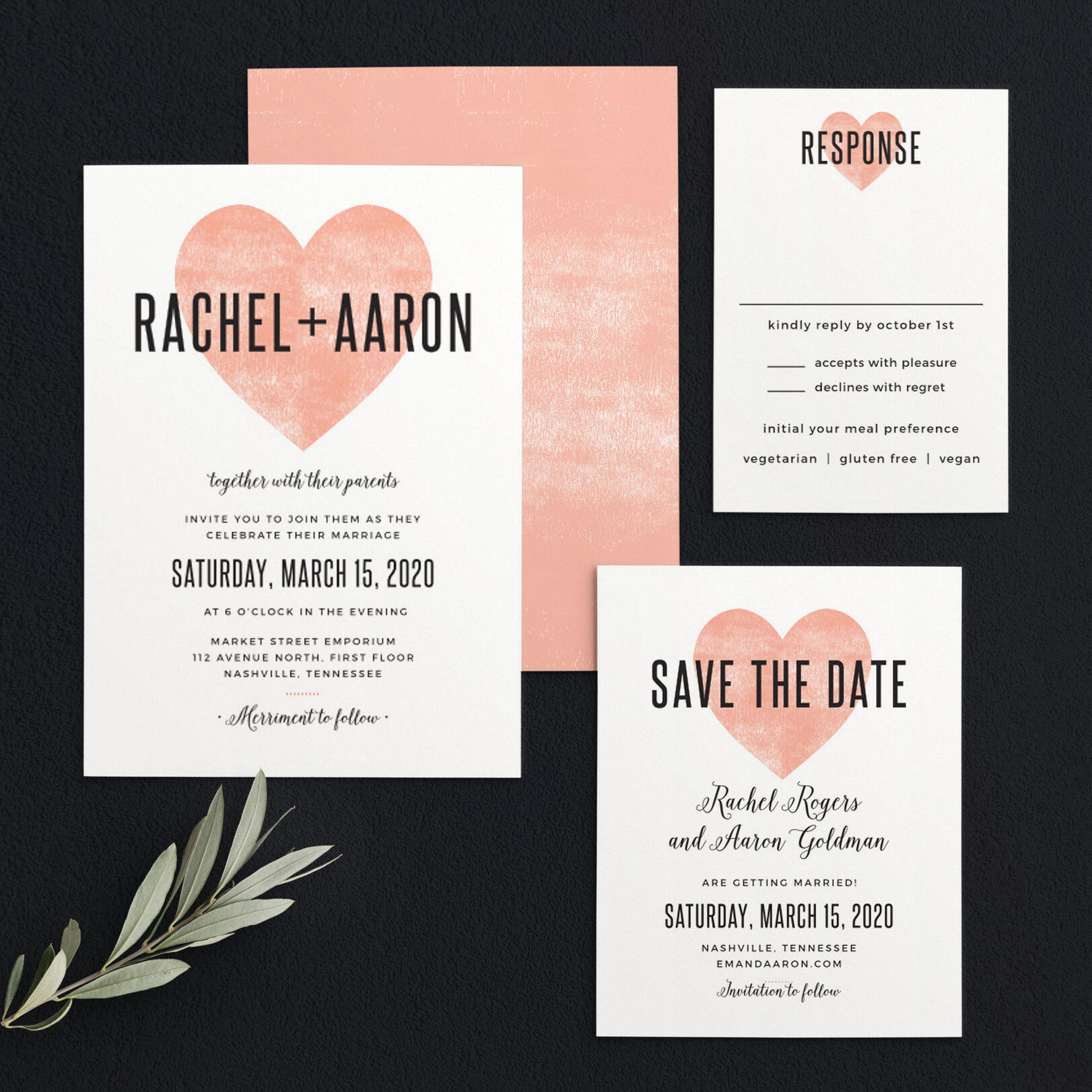 Heart In Hand Wedding Invitations by Basic Invite