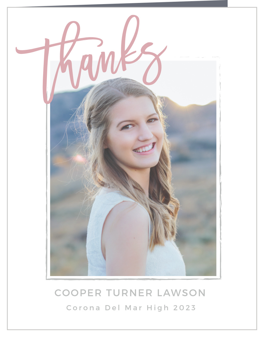 Marker Script Graduation Thank You Cards by Basic Invite