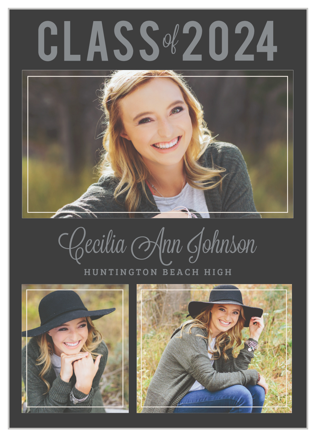 Basic Frame Graduation Announcements by BasicInvite.com