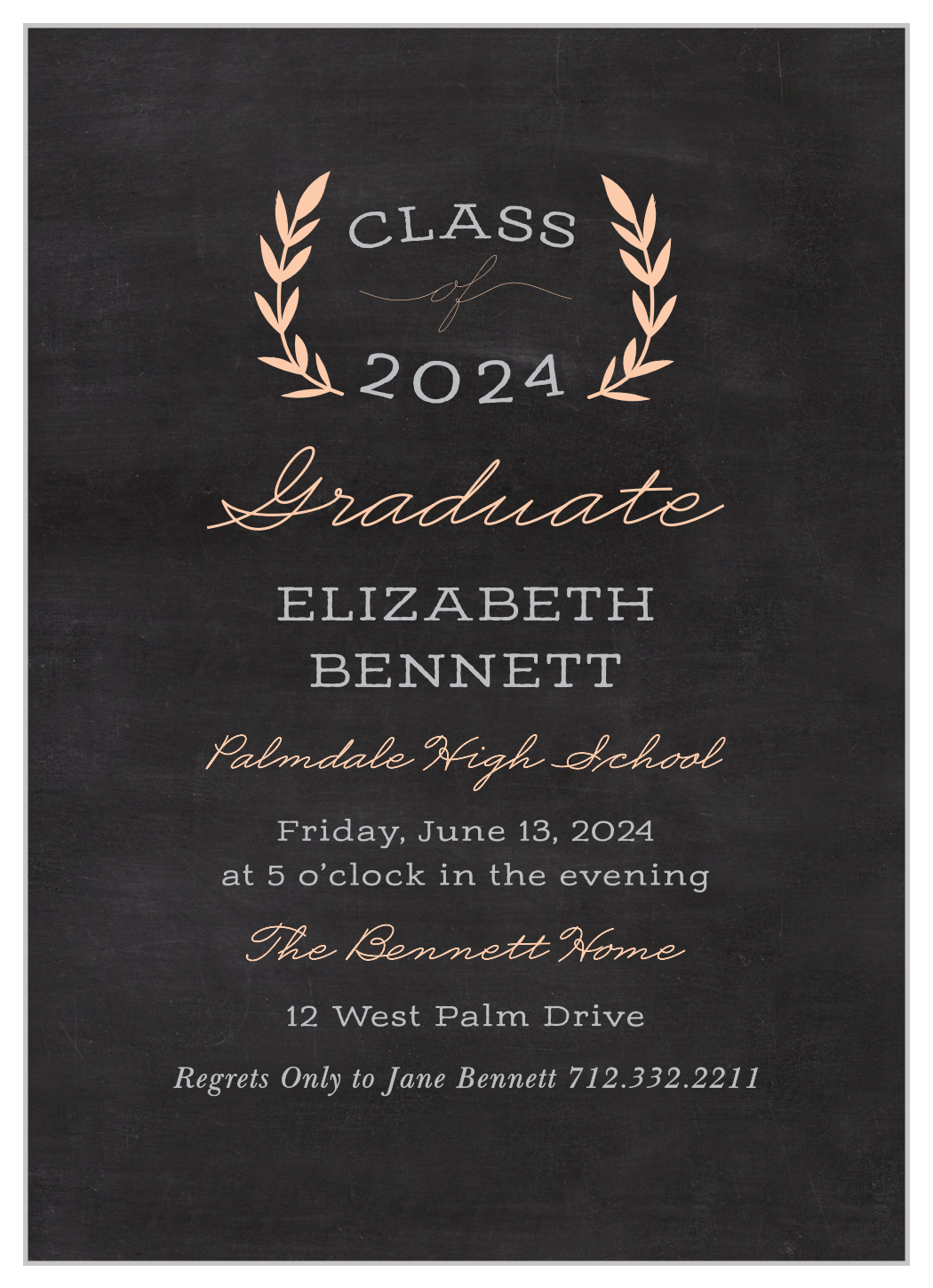 Laurel Leaves Graduation Invitations by BasicInvite.com