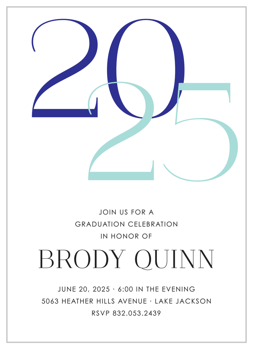 Stacked Year Graduation Invitations by BasicInvite.com