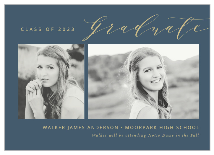 Modern Calligraphy Graduation Thank You Cards by BasicInvite.com