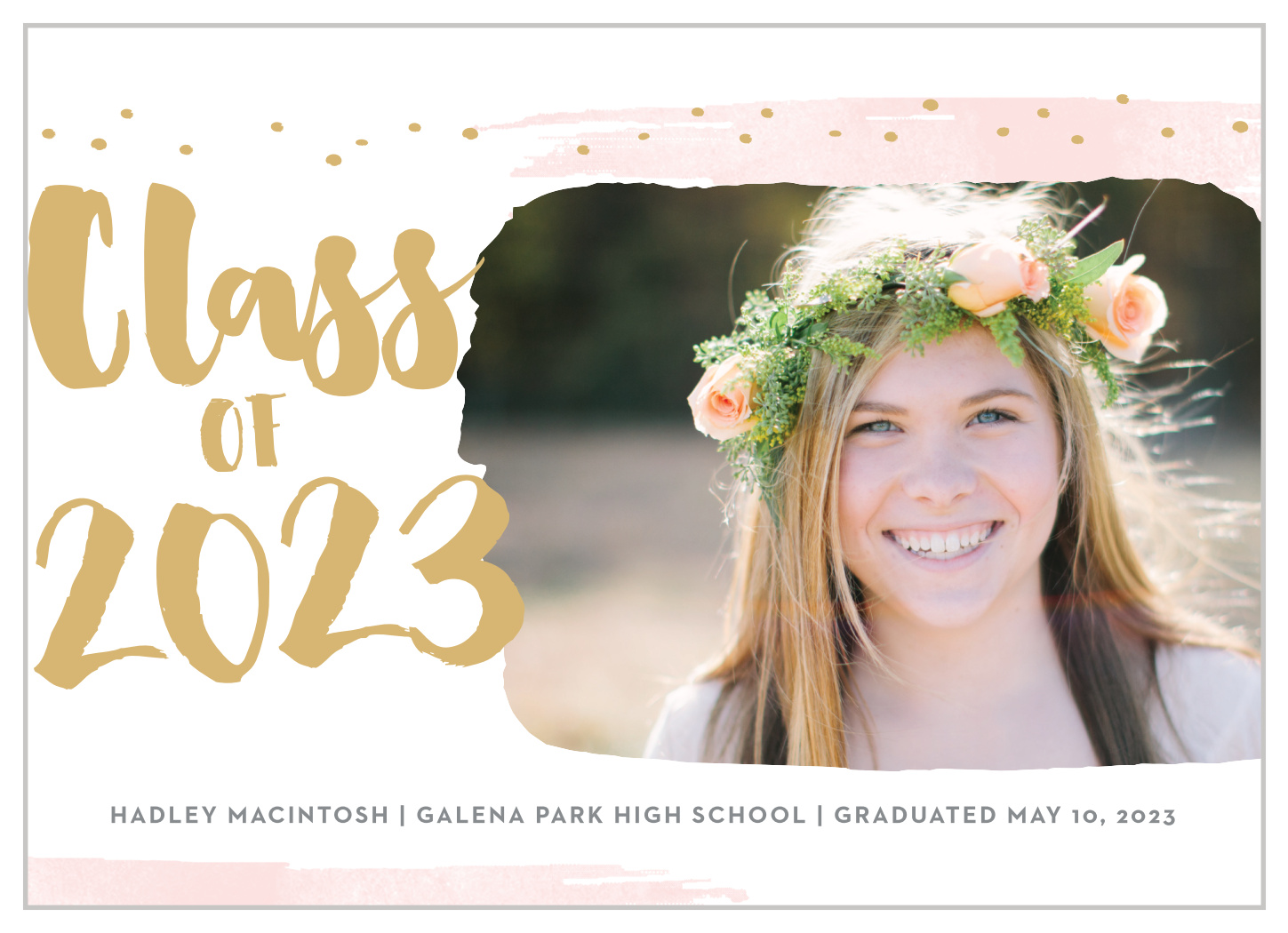 Painted Swoosh Foil Graduation Announcements by BasicInvite.com