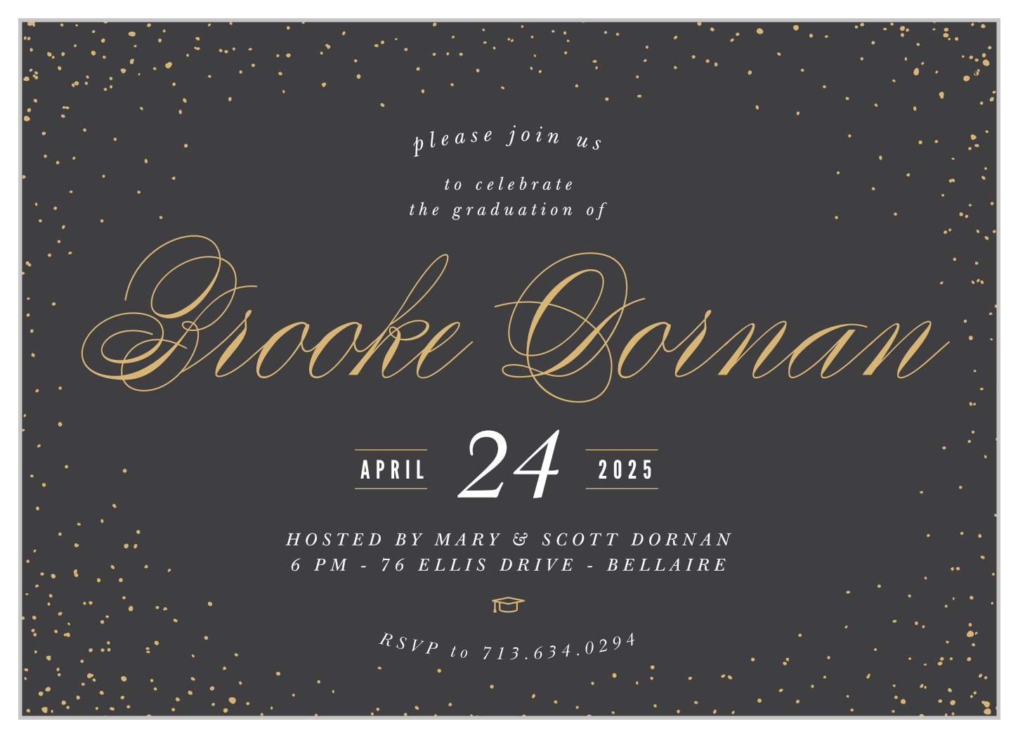 Starry Night Foil Graduation Invitations by BasicInvite.com