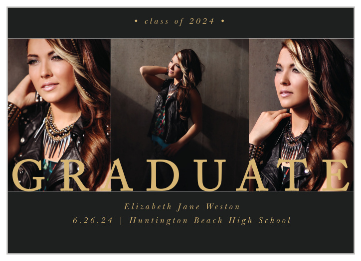 Foil Graduation Announcements - Match Your Color & Style Free!