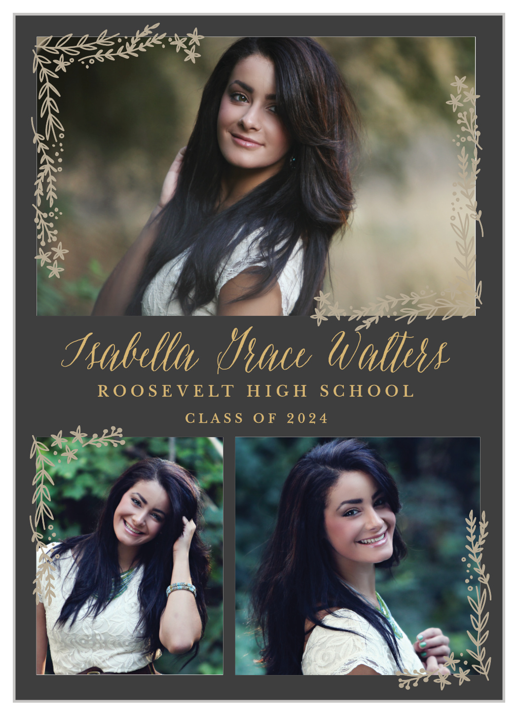 Flowing Garden Foil Graduation Announcements by BasicInvite.com