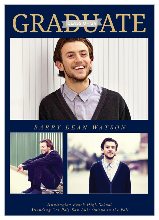 Foil Graduation Announcements - Match Your Color & Style Free!