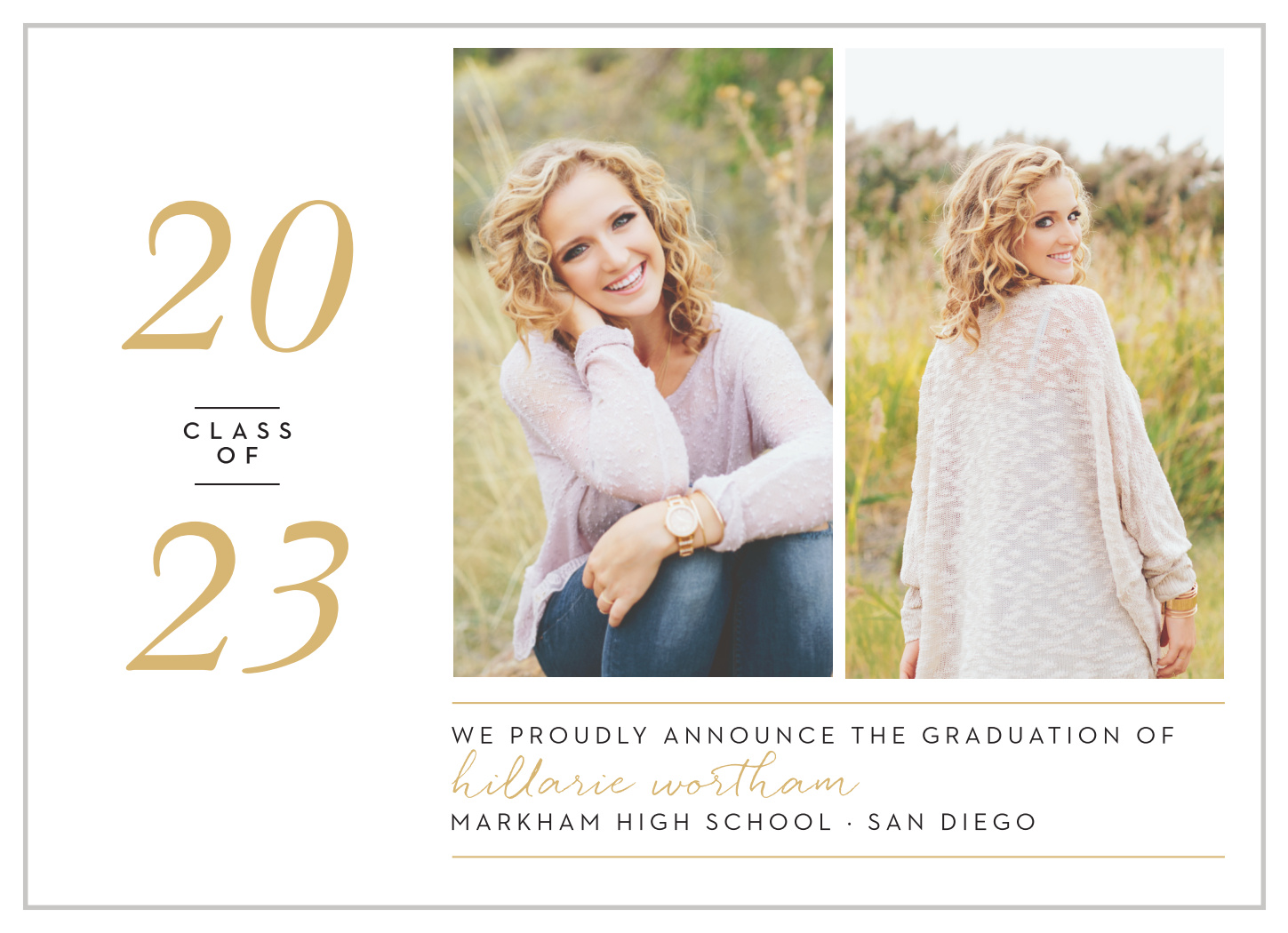 Style Blog Foil Graduation Announcements by Basic Invite