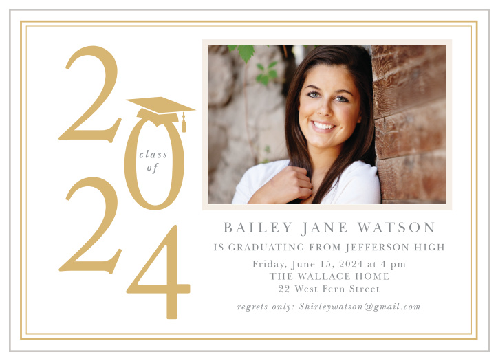 Foil Graduation Announcements - Match Your Color & Style Free!