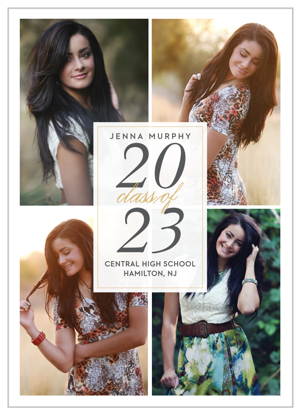 Photo Quad Foil Graduation Announcements by BasicInvite.com