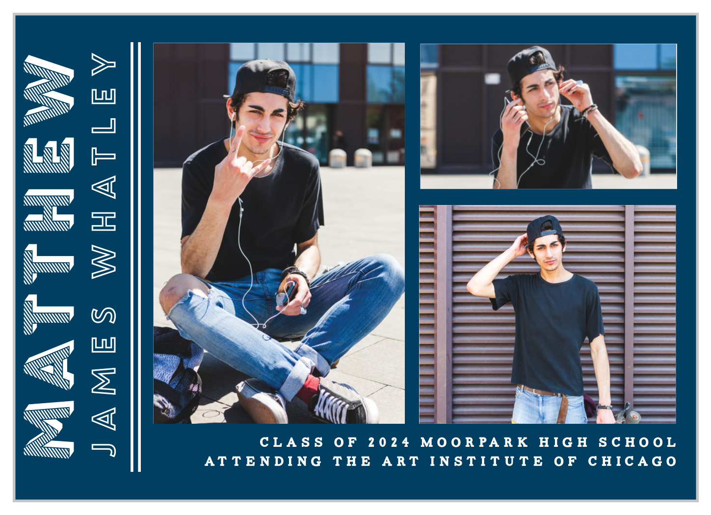 Pinstriped Pro Graduation Announcements by BasicInvite.com