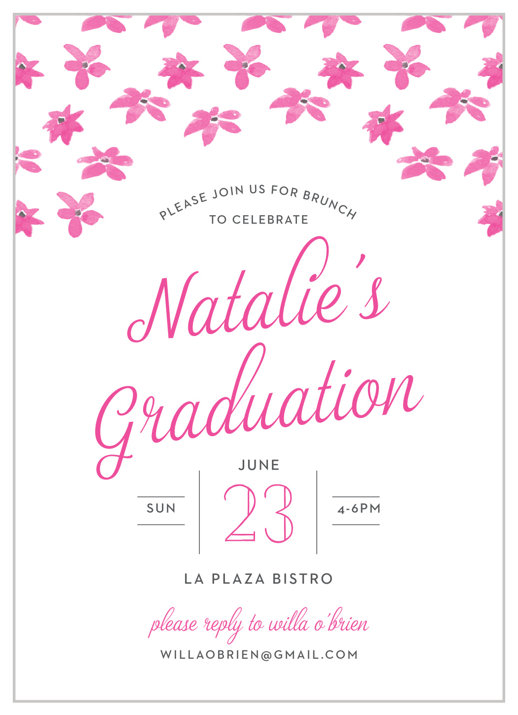 Brunch Bouquet Graduation Invitations by BasicInvite.com