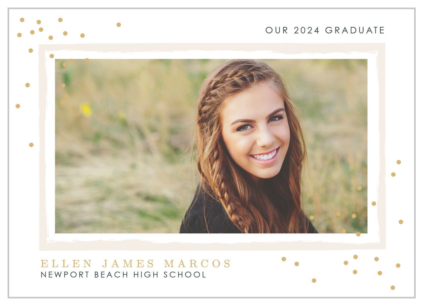 Glittering Graduate Graduation Foil Announcements by BasicInvite.com