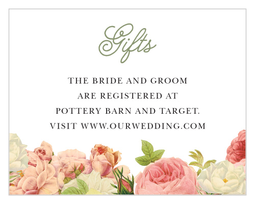 Alluring Florals Accommodation Cards by Basic Invite
