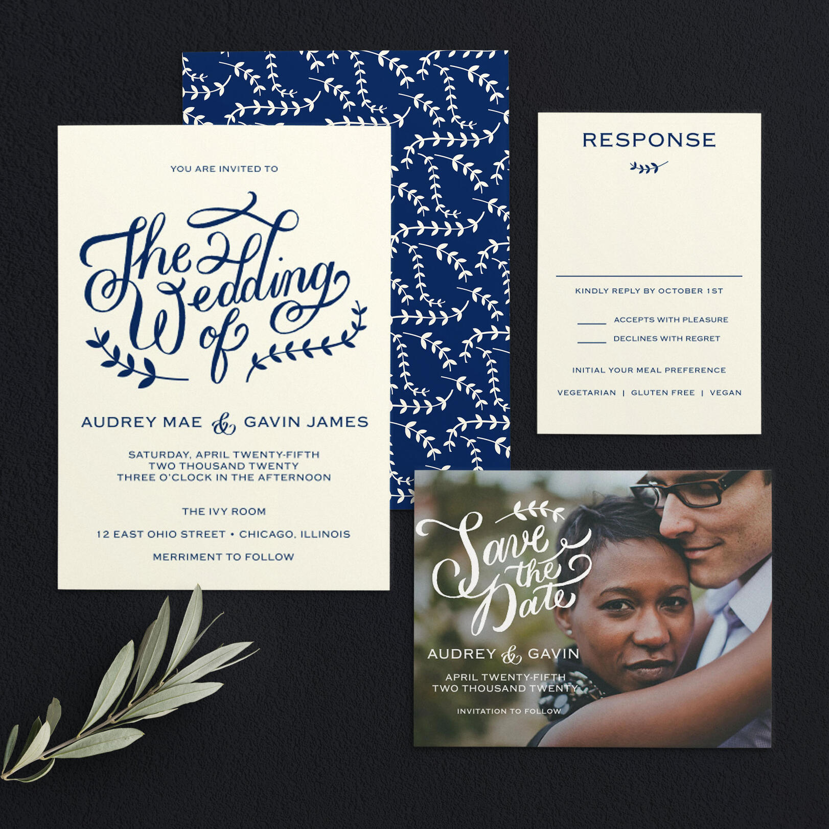 Lovely Lettering Wedding Invitations by Basic Invite