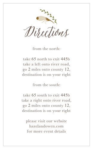 Bohemian Floral Direction Cards by Basic Invite
