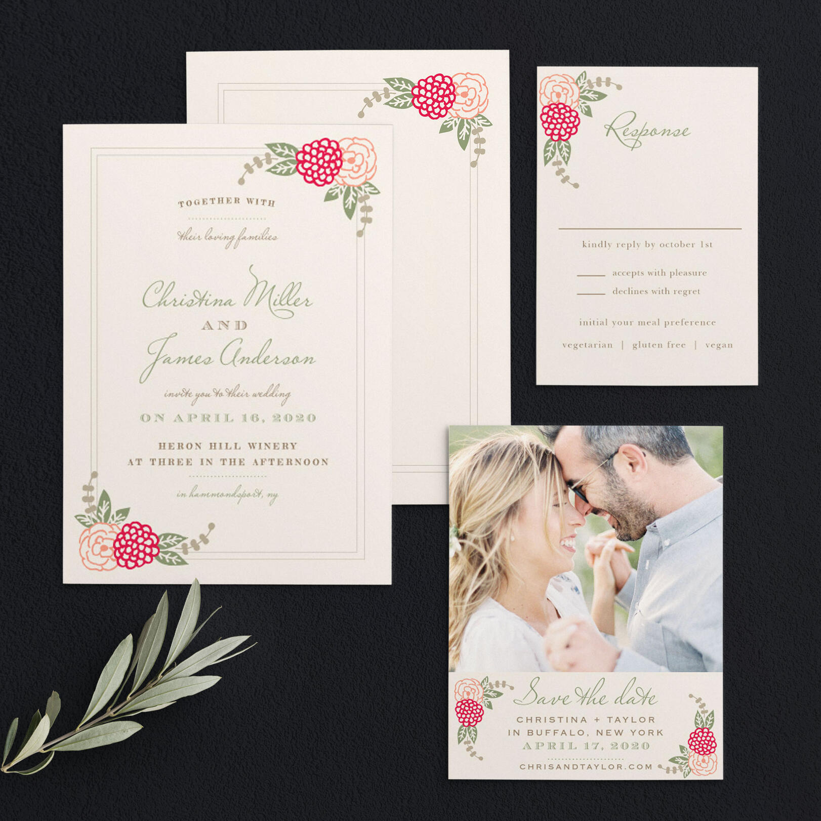 Floral Chic Wedding Invitations by Basic Invite