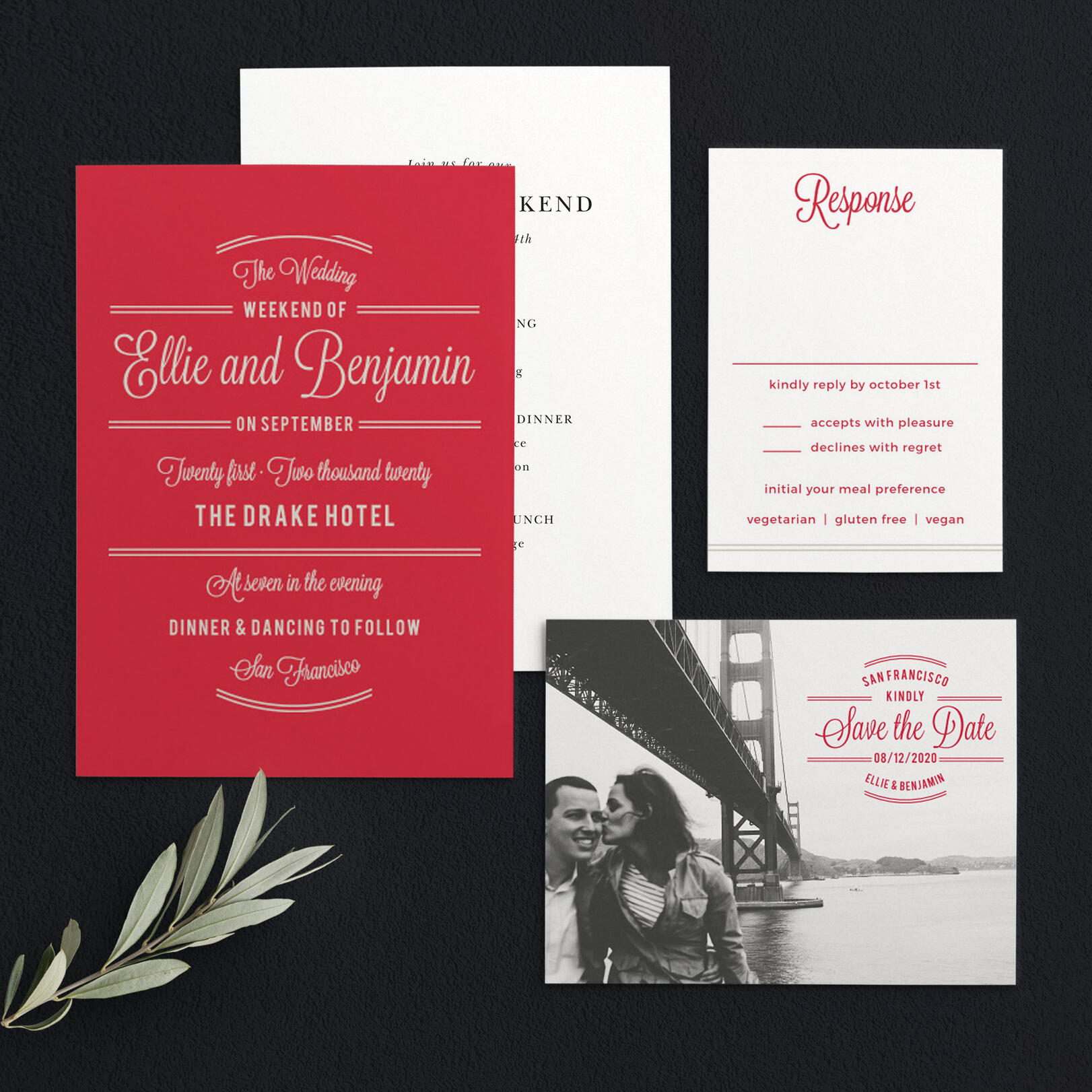 Rhapsody In Red Wedding Invitations by Basic Invite