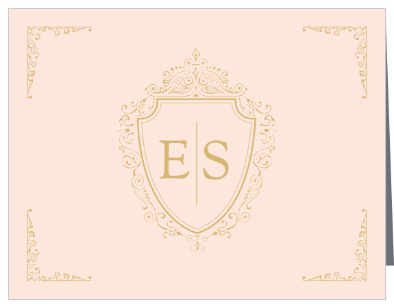 Scrolling Monogram Foil Wedding Invitations by Basic Invite