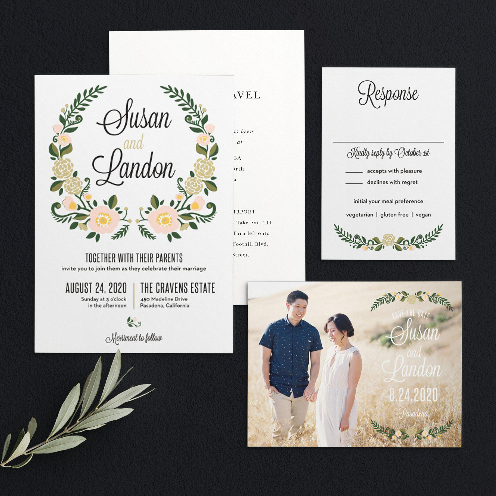 Laurel Crown Wedding Invitations by Basic Invite