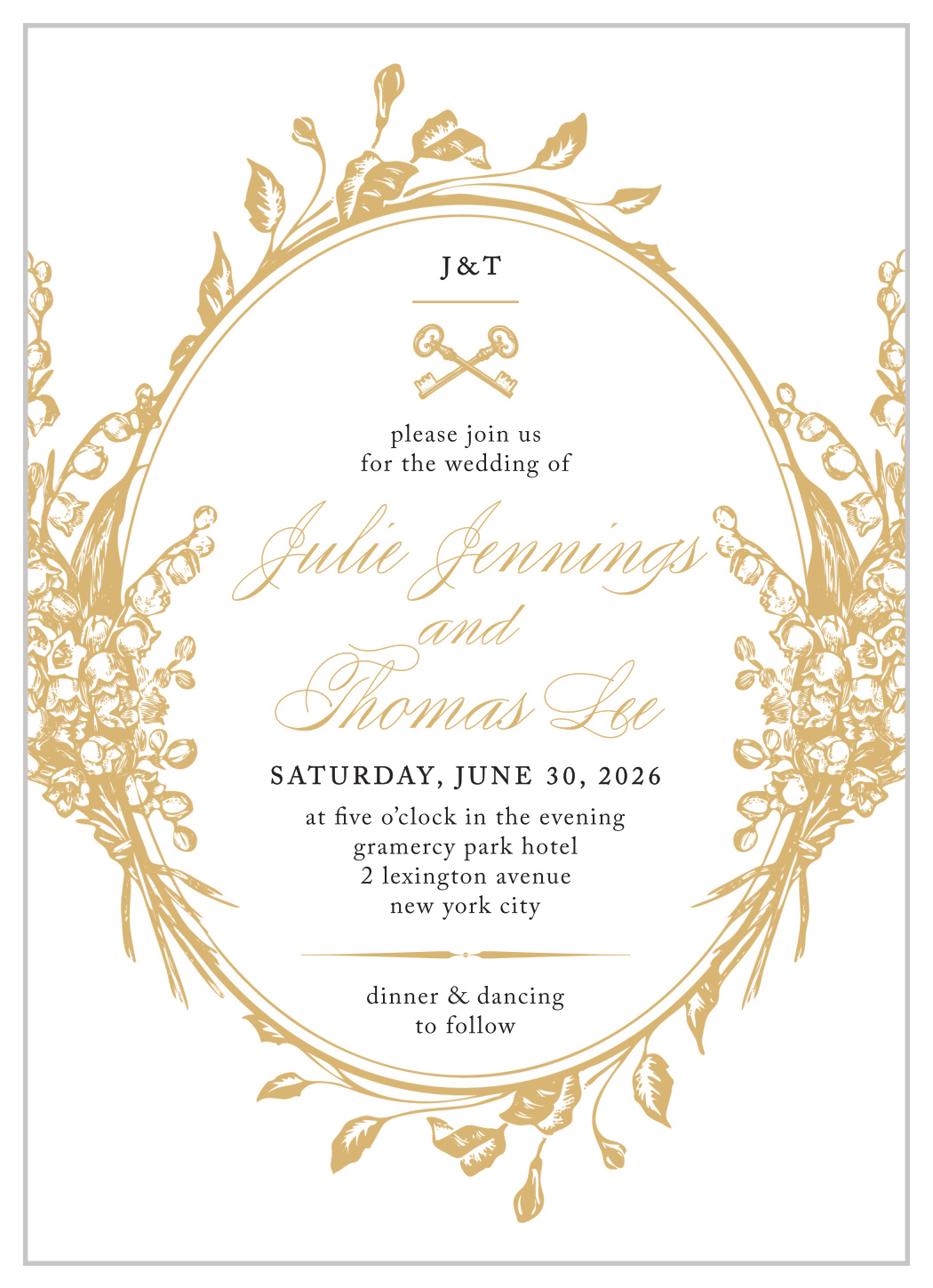 Antique Chic Foil Wedding Invitations by Basic Invite