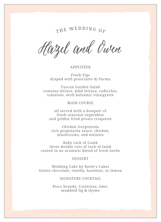 Painted Border Wedding Invitation