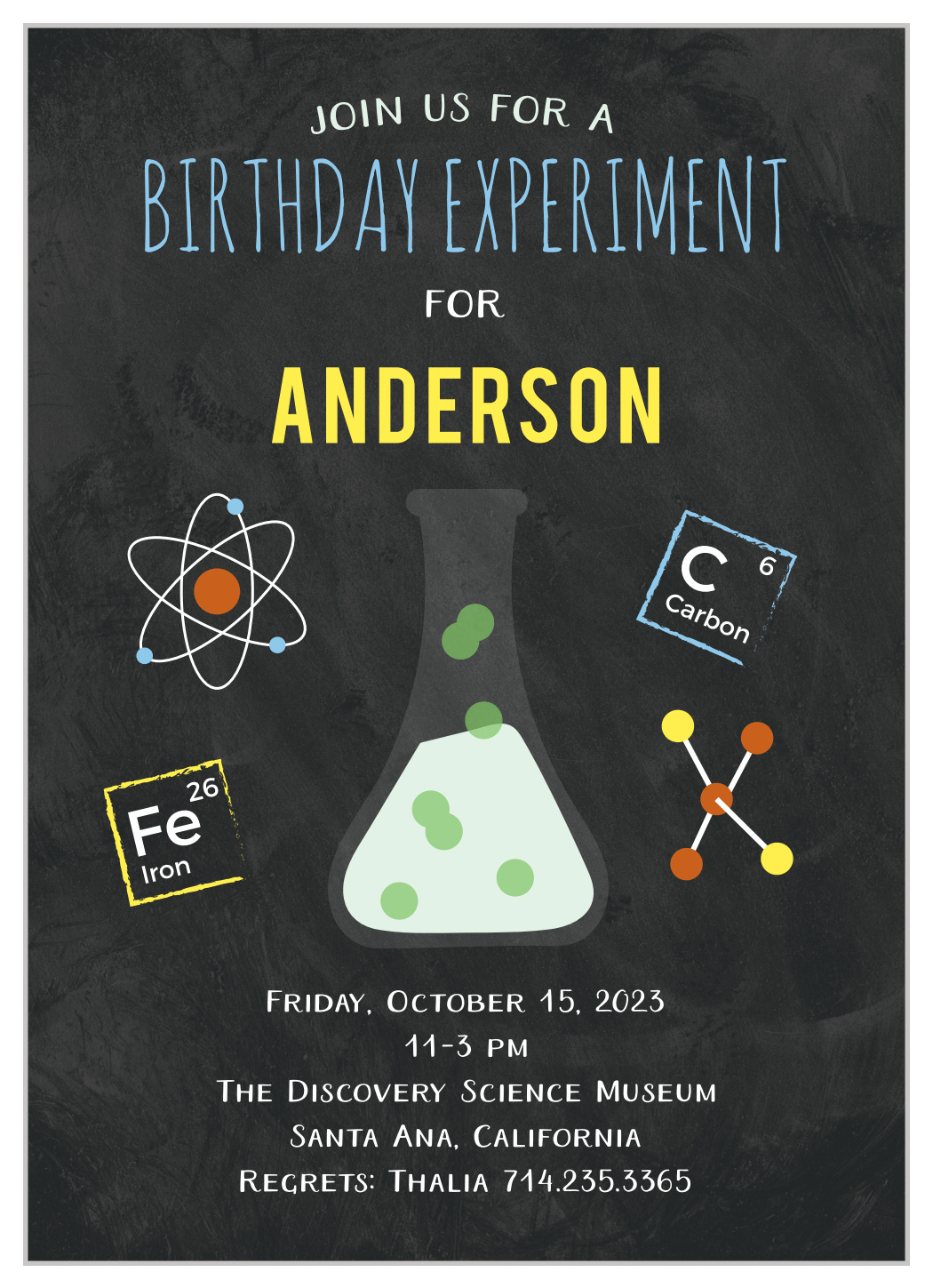 Science Fair Children's Birthday Invitations by Basic Invite