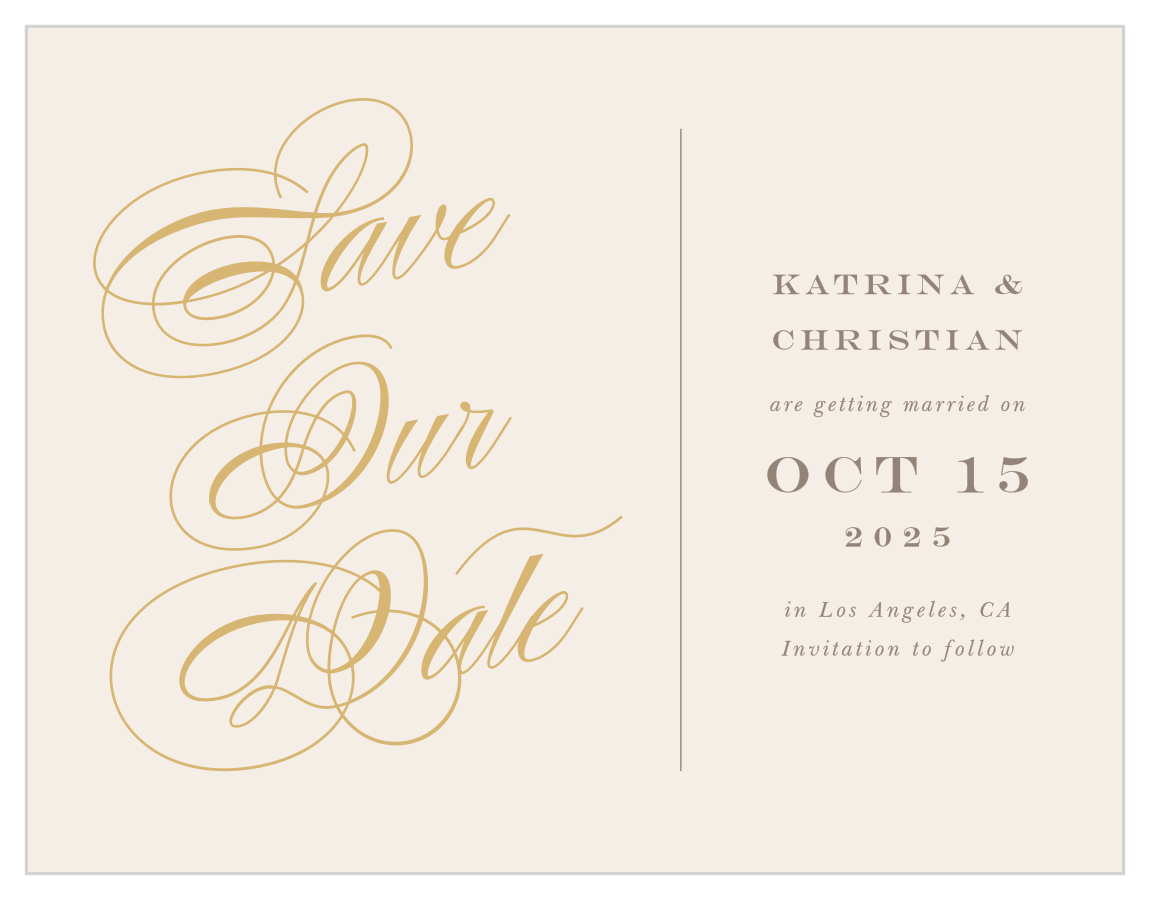 Ribbon & Scrolls Save the Date Magnets by Basic Invite