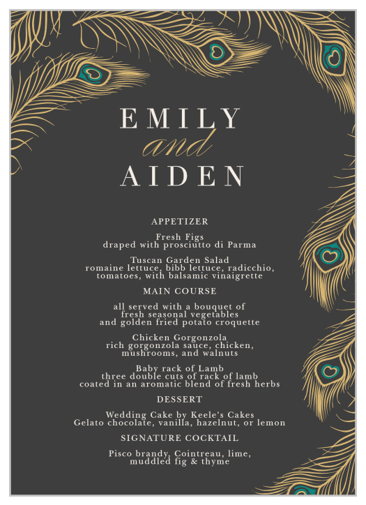 Peacock Feather Foil Wedding Invitations by Basic Invite