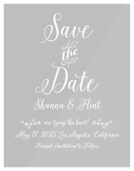 Rustic Foliage Clear Place Cards by Basic Invite