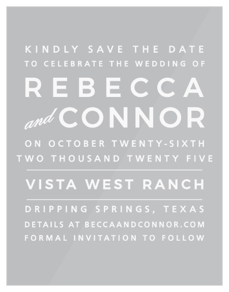 Modern Stack Clear Wedding Menus by Basic Invite