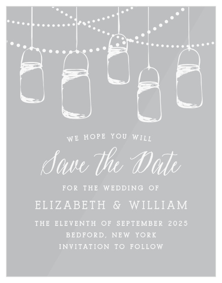 Lantern Lights Clear Wedding Menus by Basic Invite