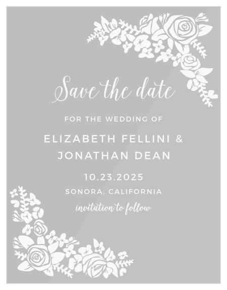 Botanical Corners Clear Wedding Menus by Basic Invite