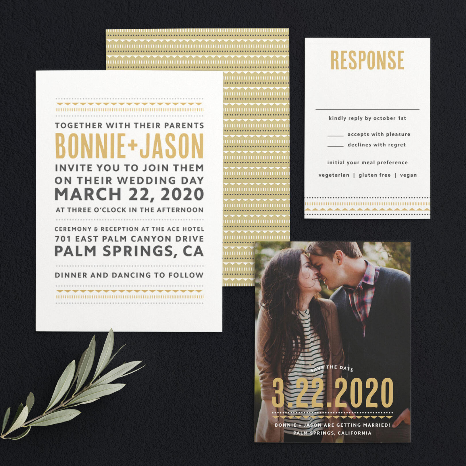 Deco Charm Foil Save the Date Cards by Basic Invite