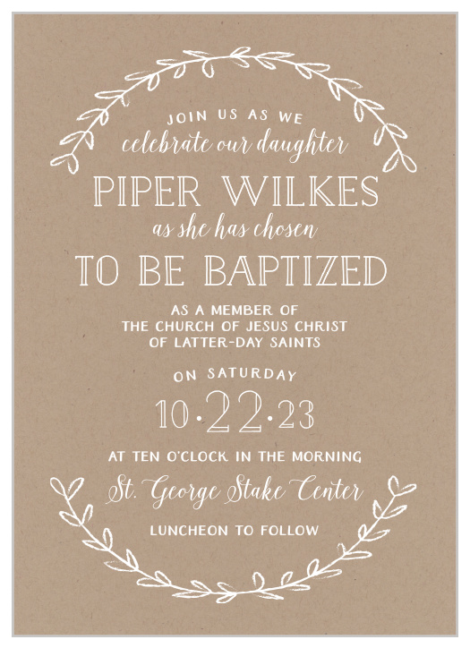 LDS Baptism Invitations | Match Your Color & Style Free.