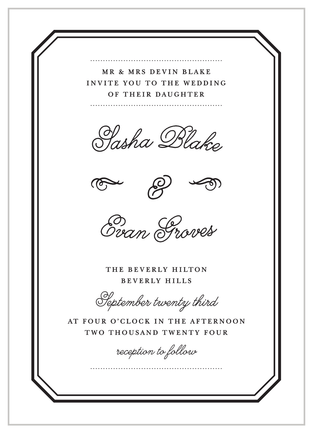 French Label Wedding Invitations by Basic Invite