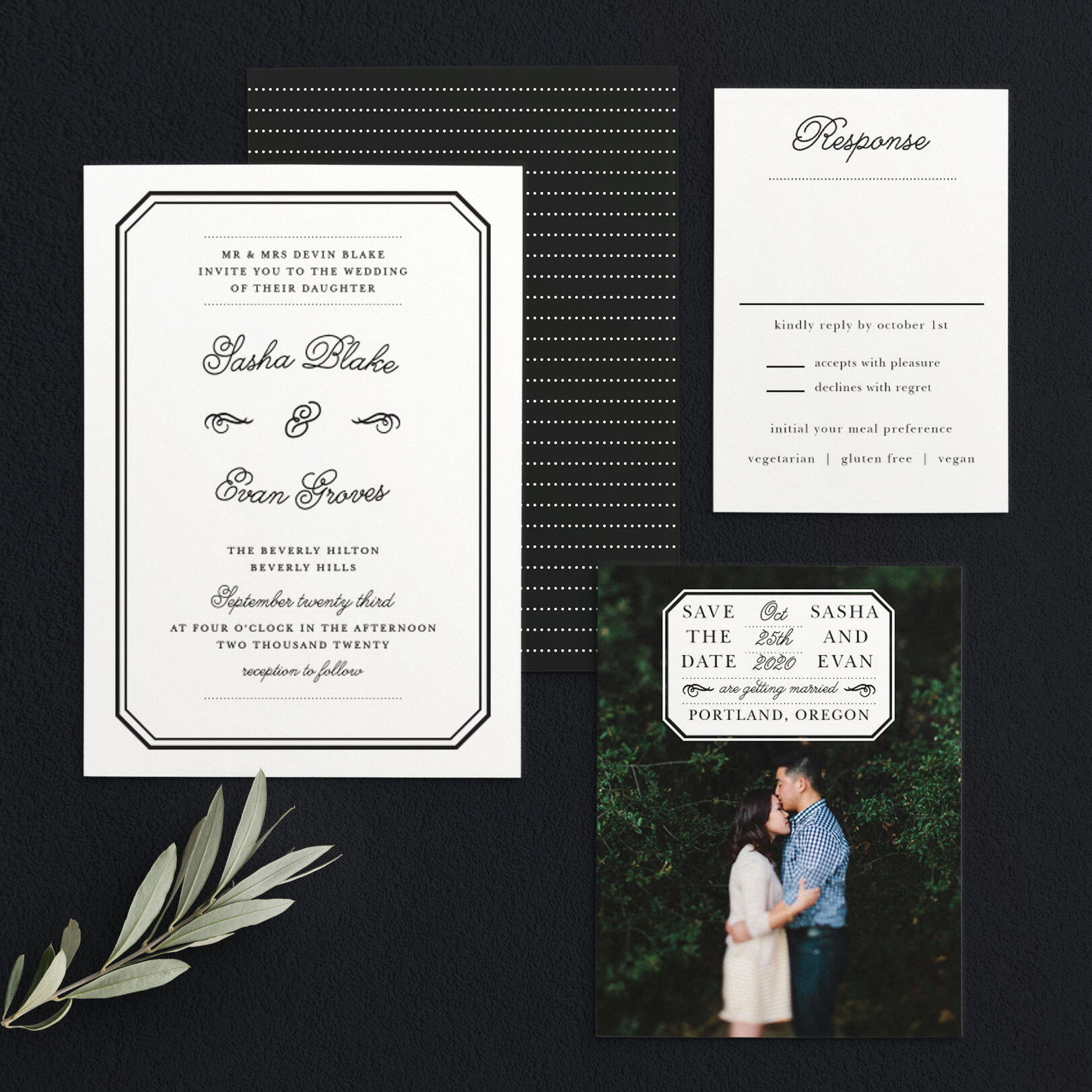 French Label Wedding Invitations by Basic Invite