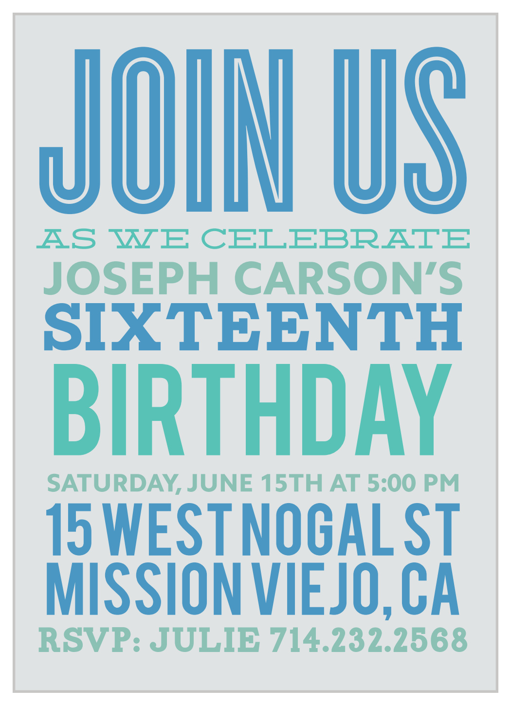 Bold Stack Sweet Sixteen Invitations by Basic Invite
