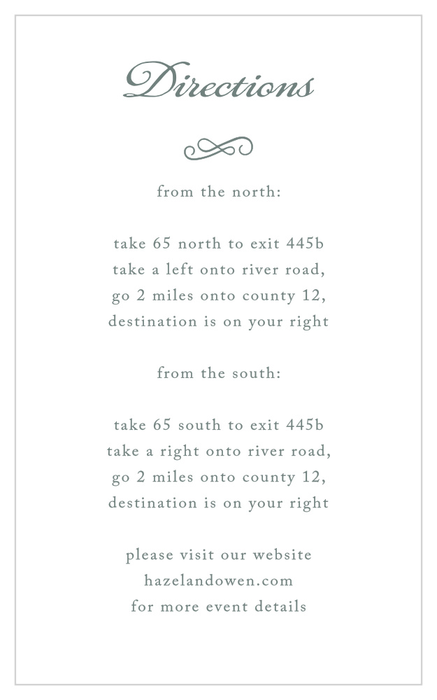 Rustic Elegance Direction Cards by Basic Invite