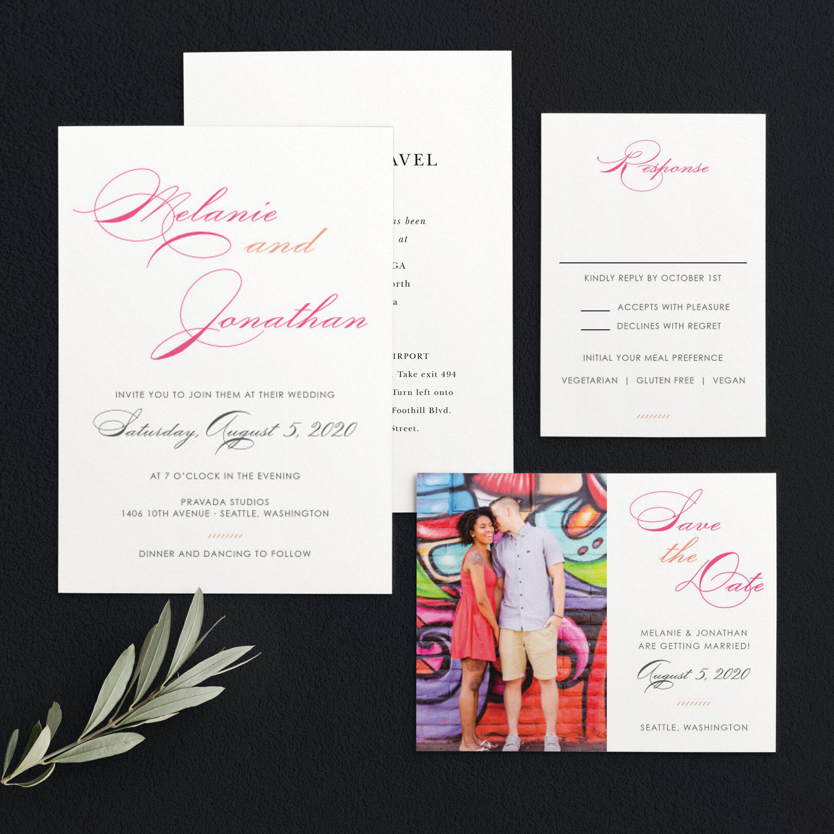 Modern Script Wedding Invitations by Basic Invite