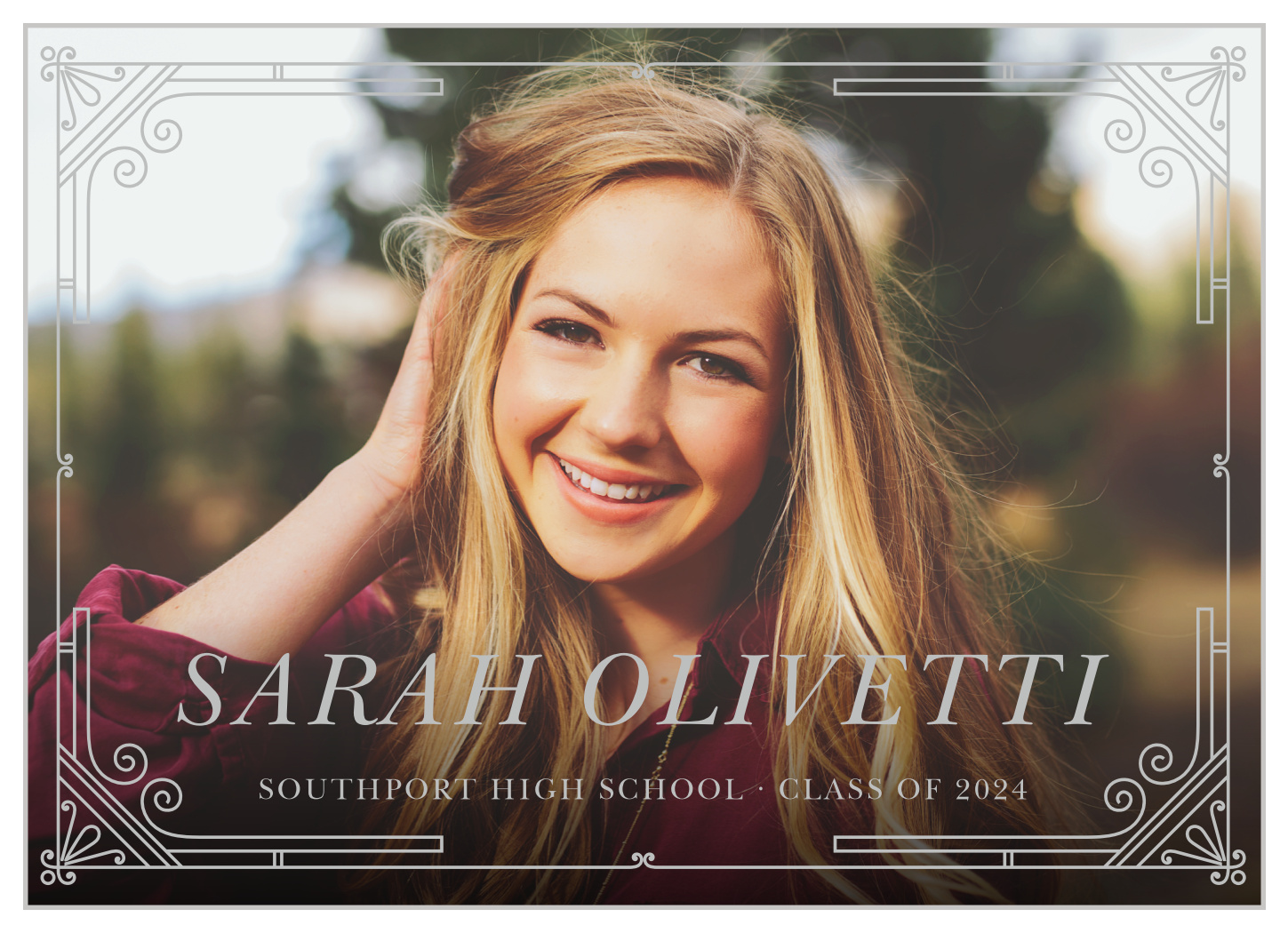 Decorative Frame Graduation Announcements by BasicInvite.com