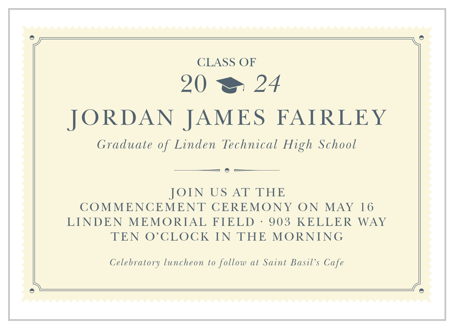 Craft Border Graduation Invitations by BasicInvite.com