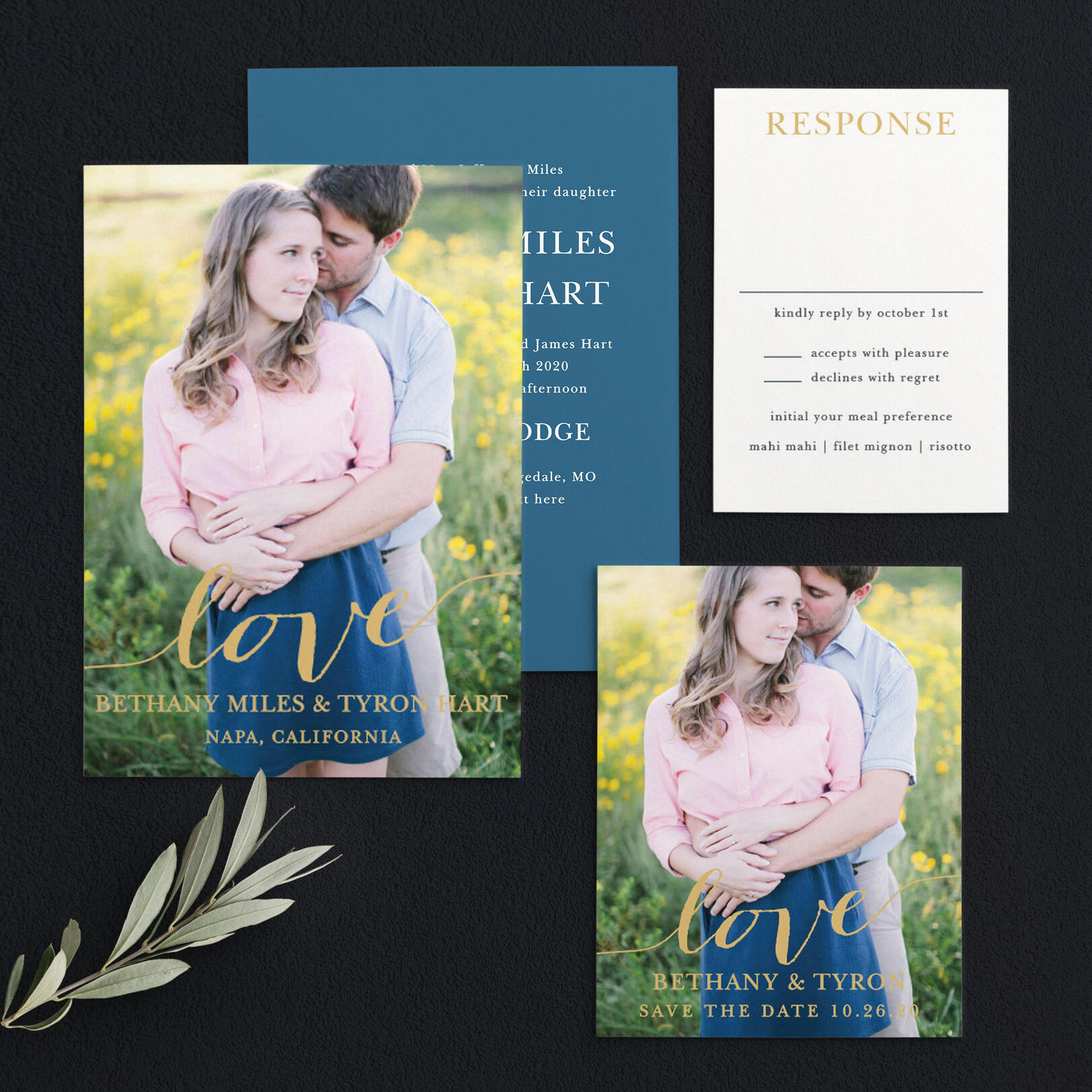 Love Script Foil Wedding Invitations by Basic Invite