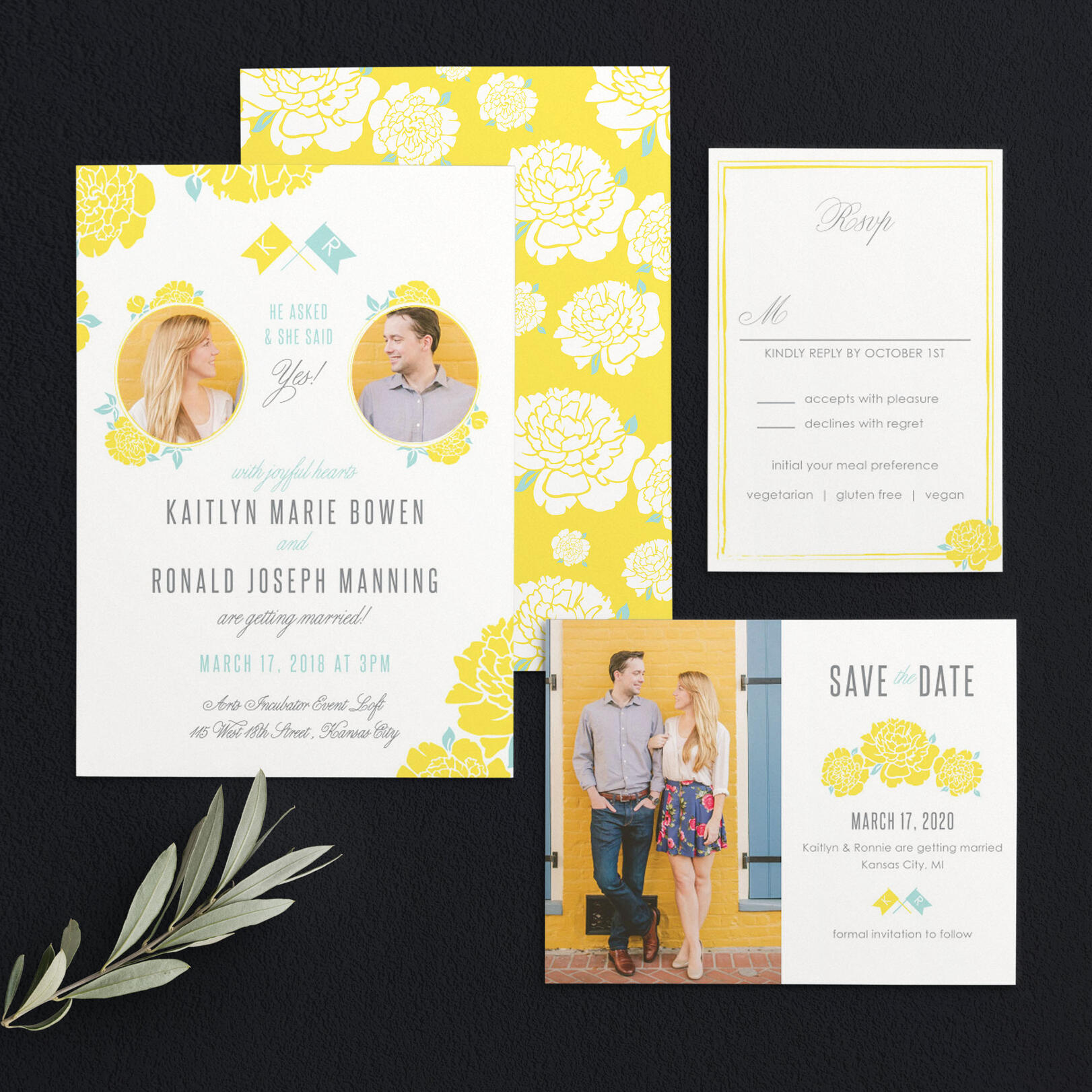 Say Yes Response Cards by Basic Invite