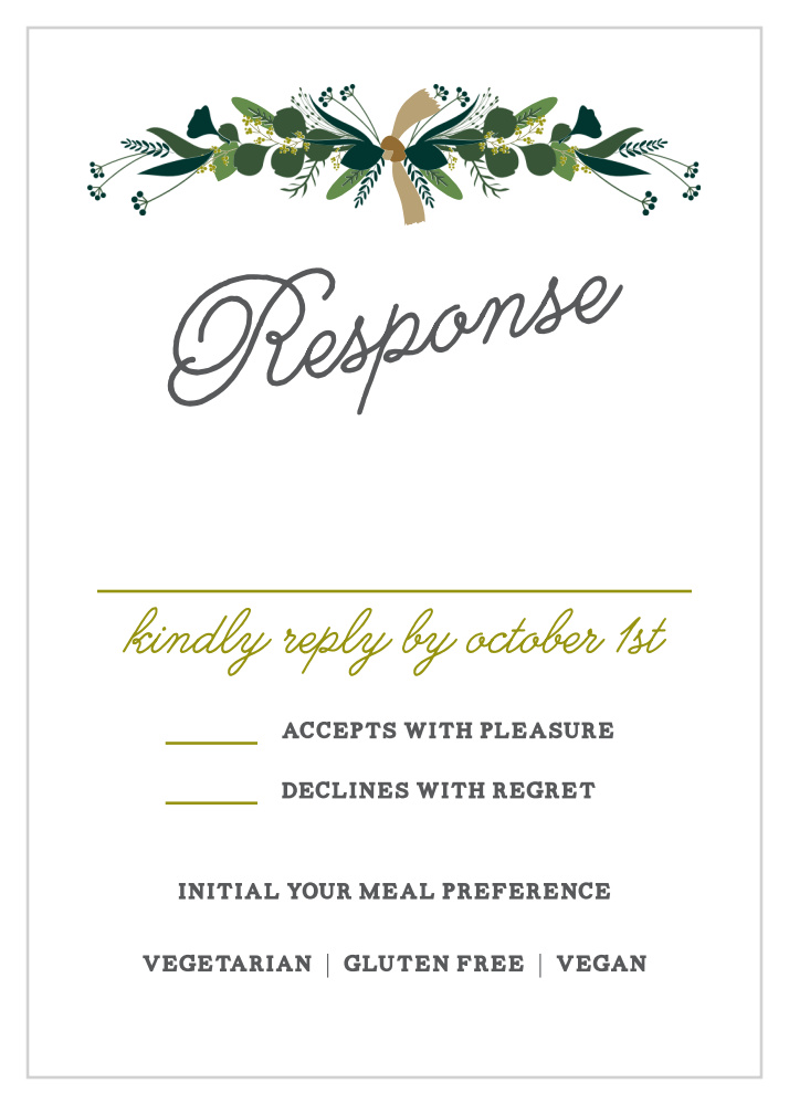 Hanging Garland Response Cards by Basic Invite