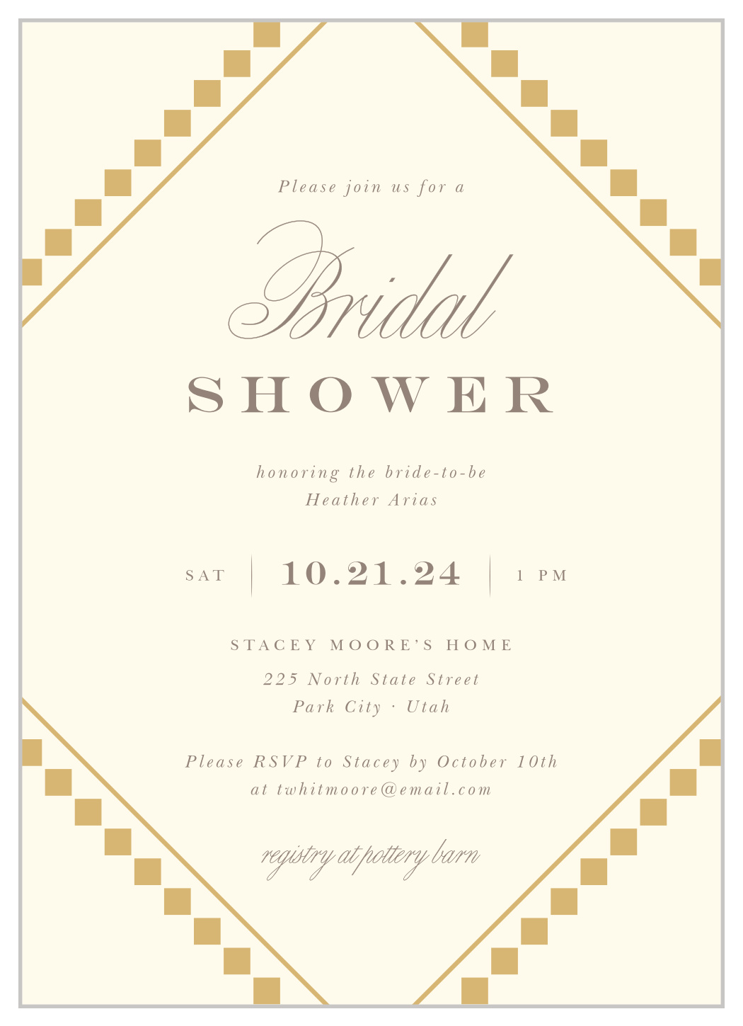 Fancy Ritz Bridal Shower Invitations by Basic Invite