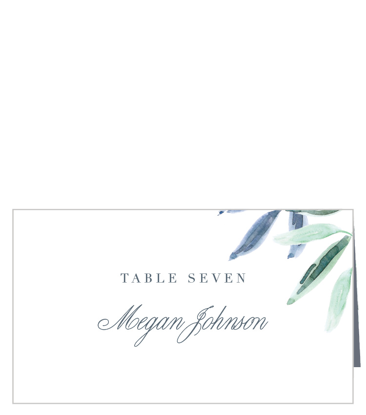 Olive Leaves Place Cards by Basic Invite