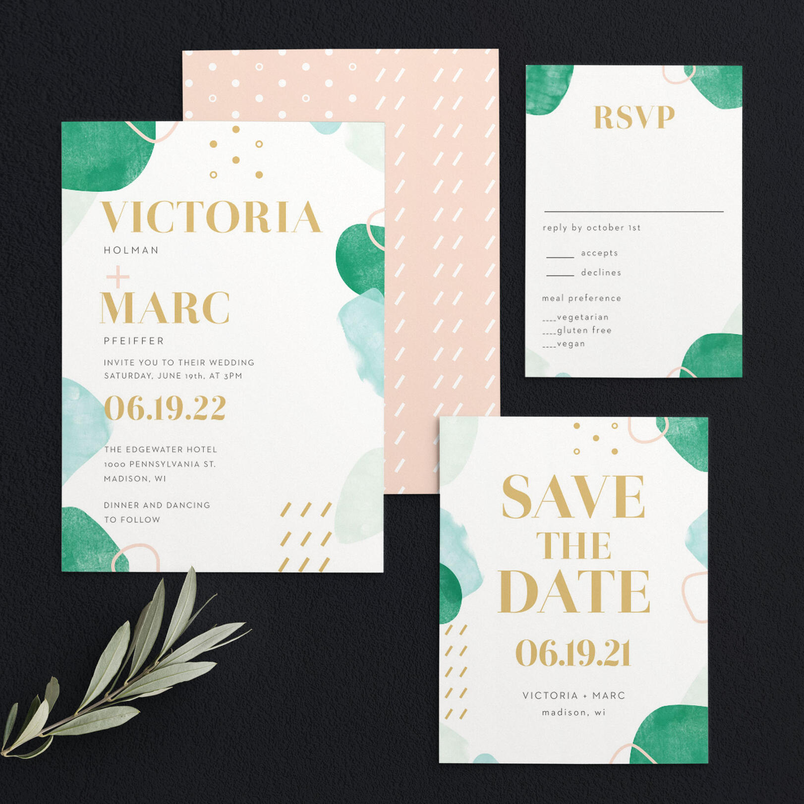 Sea Breeze Collage Wedding Invitations by Basic Invite