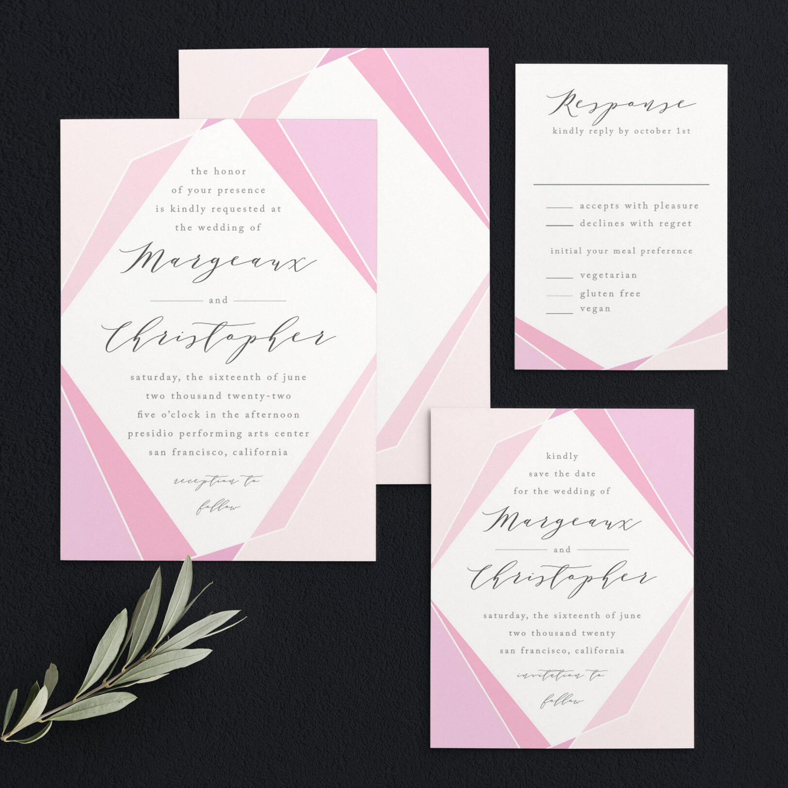 Playful Lines Wedding Invitations by Basic Invite