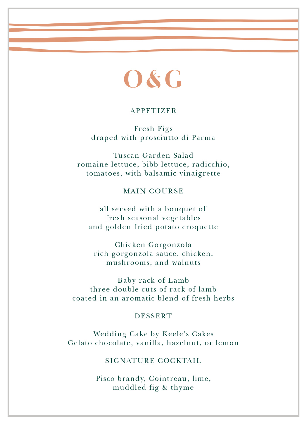 Doodle Border Wedding Menus by Basic Invite